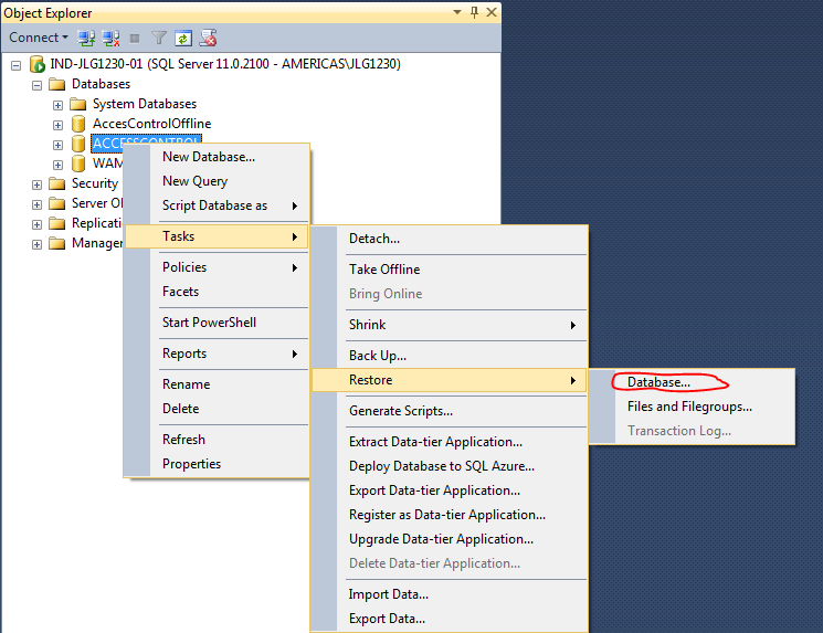 How to Restore a SQL Database – KNOWLEDGE BASE